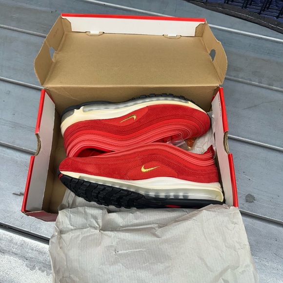 Nike | Shoes | Nike Red And Yellow Sneakers Vibrant Design | Poshmark